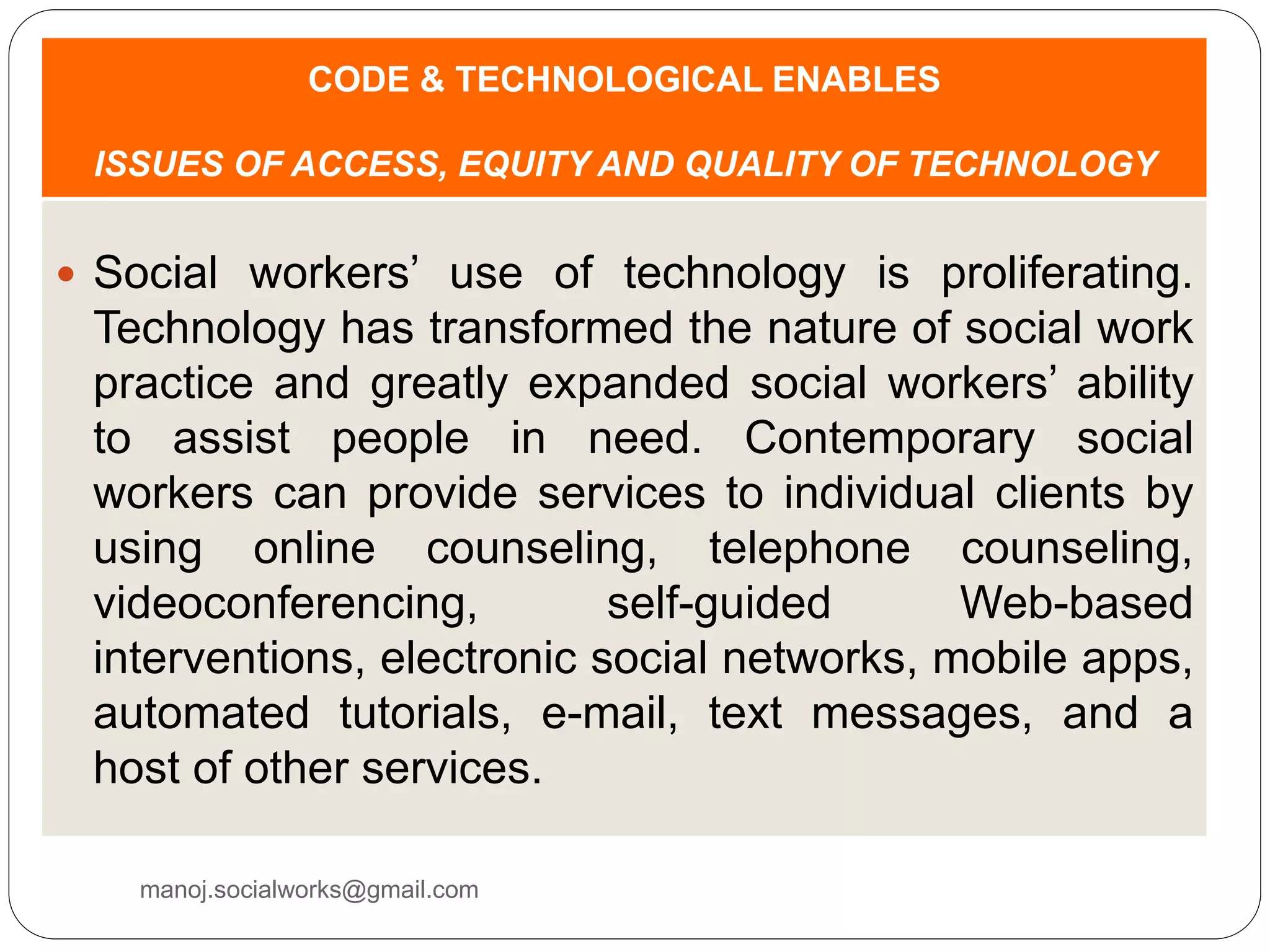 Technology & Social work | PPTX