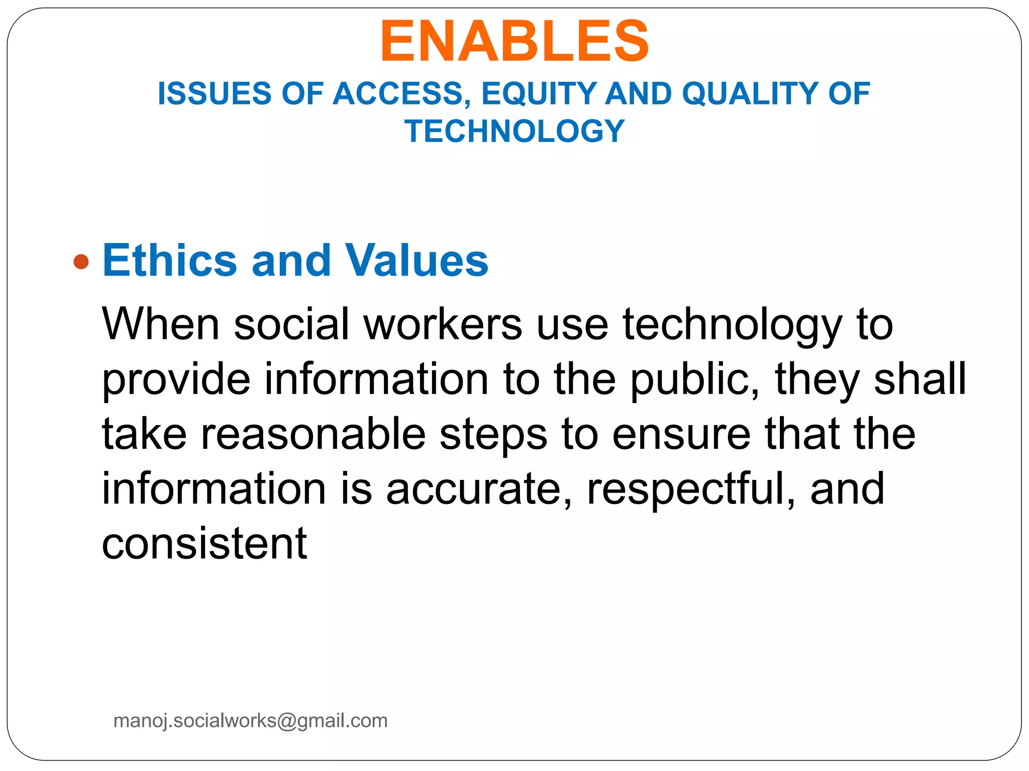 Technology & Social work | PPTX