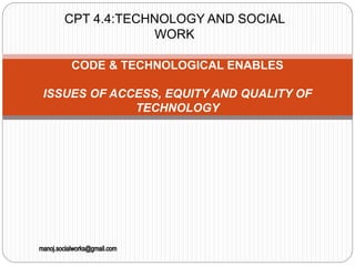 Technology & Social work | PPTX