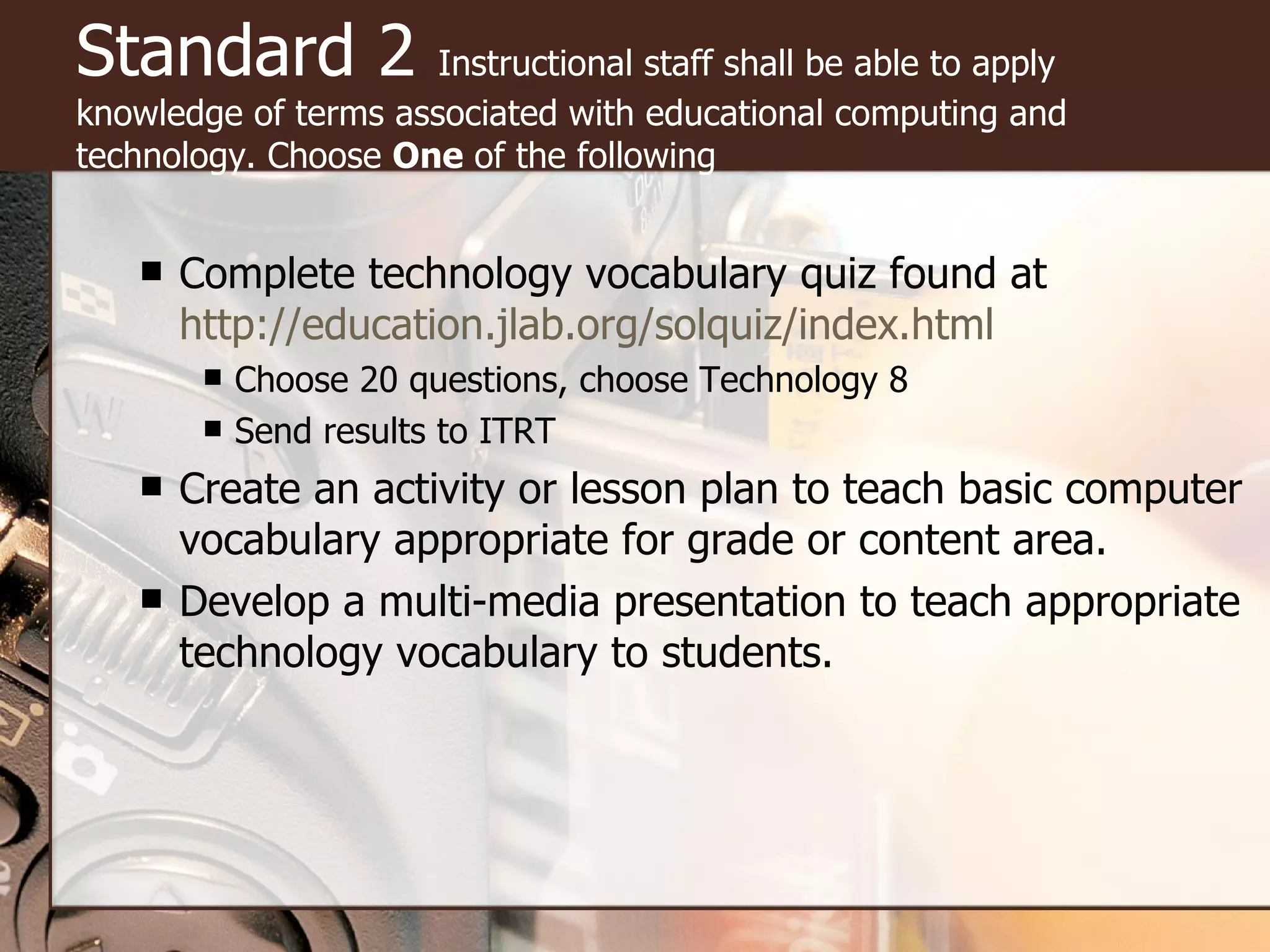 Technology Standards For Instructional Personnel | PPT
