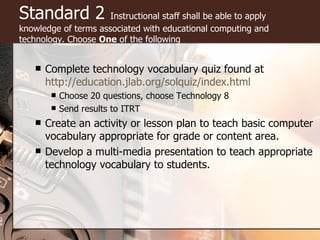 Technology Standards For Instructional Personnel | PPT