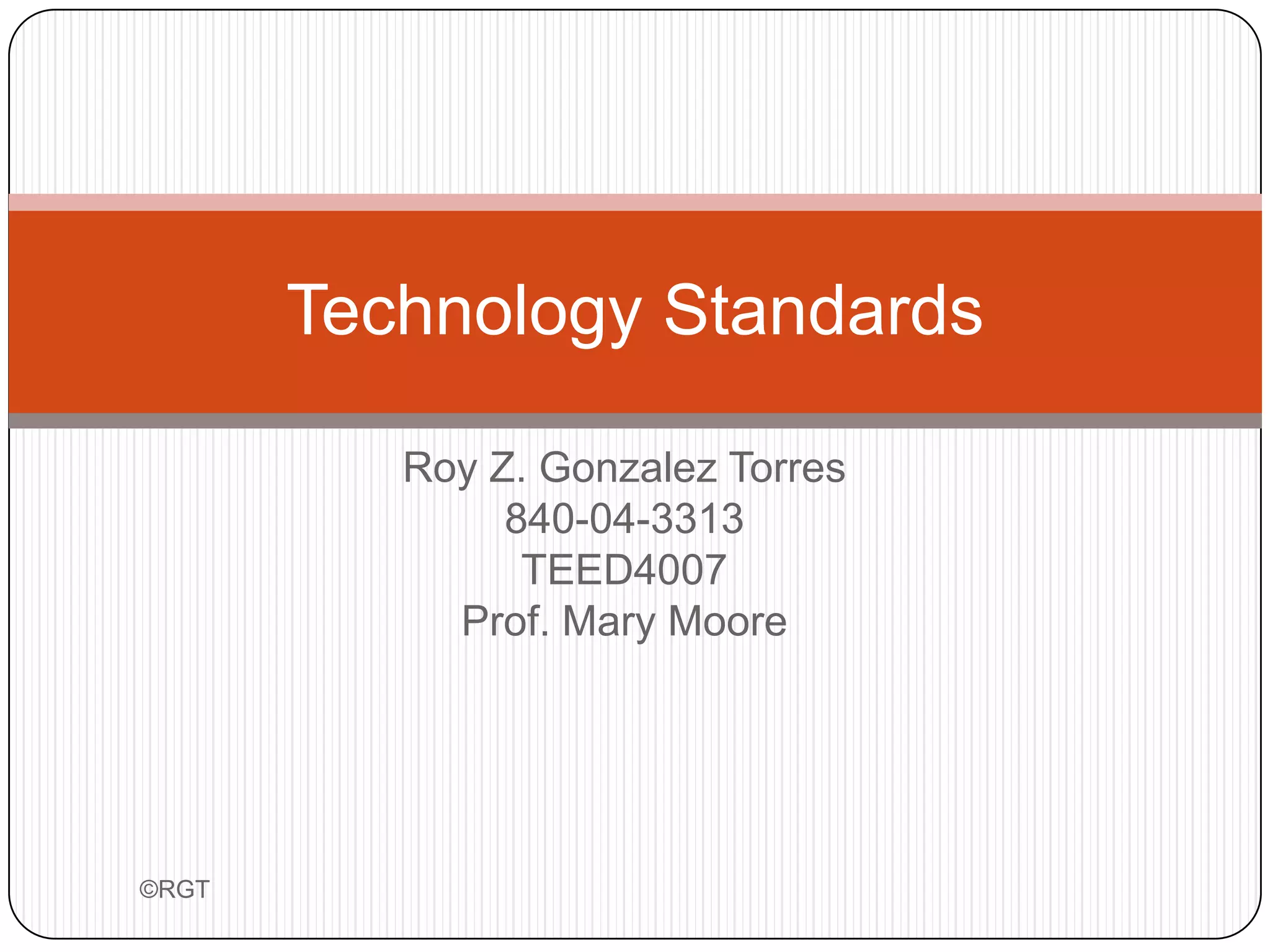 Technology Standards Presentation | PPTX