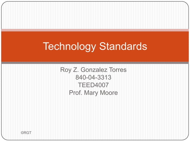 Technology Standards Presentation | PPTX | Internet for Beginners ...