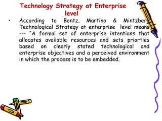 Technology strategy & development | PPT
