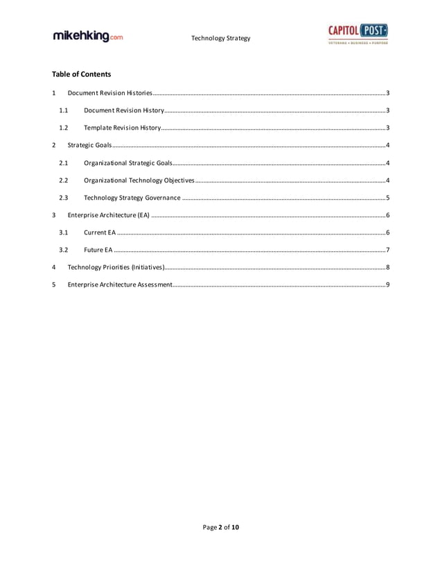Technology Strategy Template | PDF