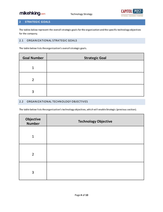 Technology Strategy Template | PDF