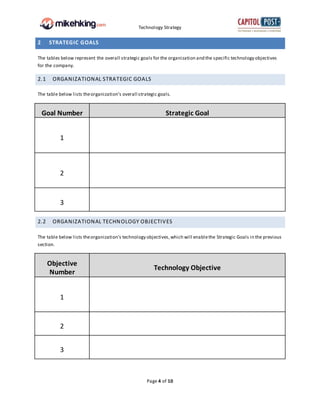 Technology Strategy Template | DOCX