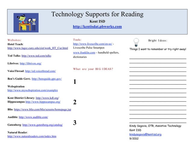 Technology supports for_reading handout | PPT