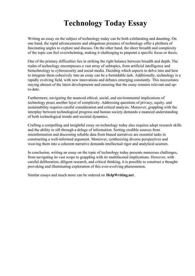 Technology Today Essay.pdf | Science