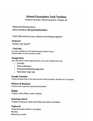 Technology Toolbox Session Notes - All Levels | PDF
