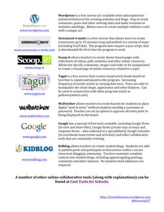 Technology Tools for the Classroom | PDF | Internet | Computing