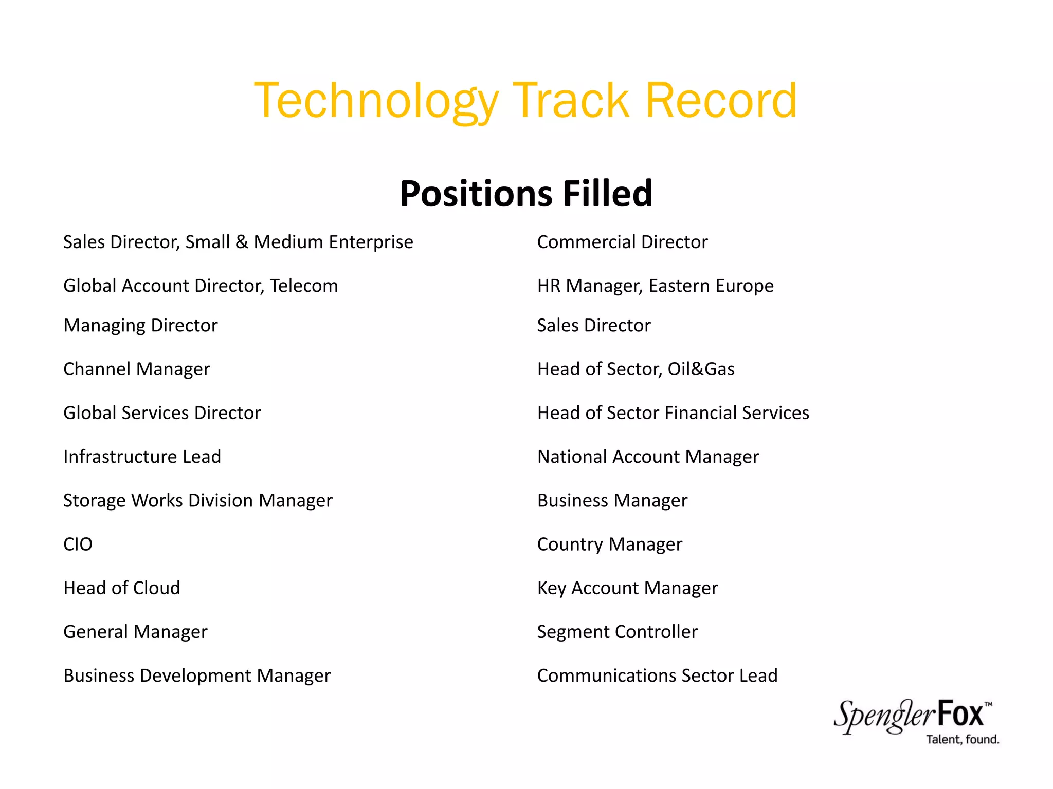 Technology Track Record | PDF