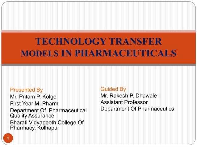 Technology Tranfer models | PPTX | Technology Industry | Industries