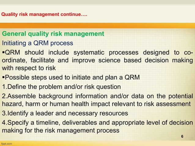 Quality risk management -Technology development and transfer | PPT ...
