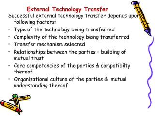 Technology transfer & acquisition | PPT
