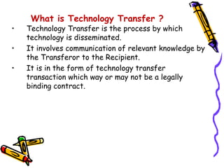 Technology transfer & acquisition