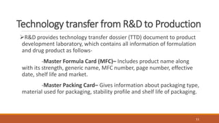 Technology transfer from R&D to production | PPTX