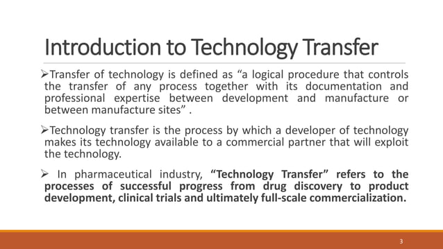 Technology transfer from R&D to production | PPTX