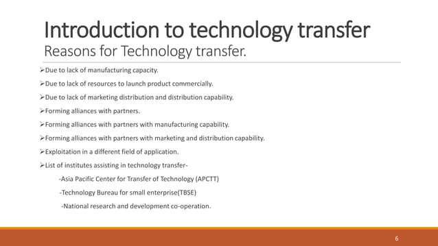 Technology transfer from R&D to production | PPTX