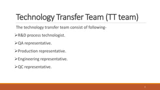 Technology transfer from R&D to production | PPTX