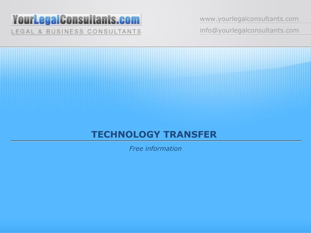 Technology Transfer General Concepts. Part II | PPT | Business ...