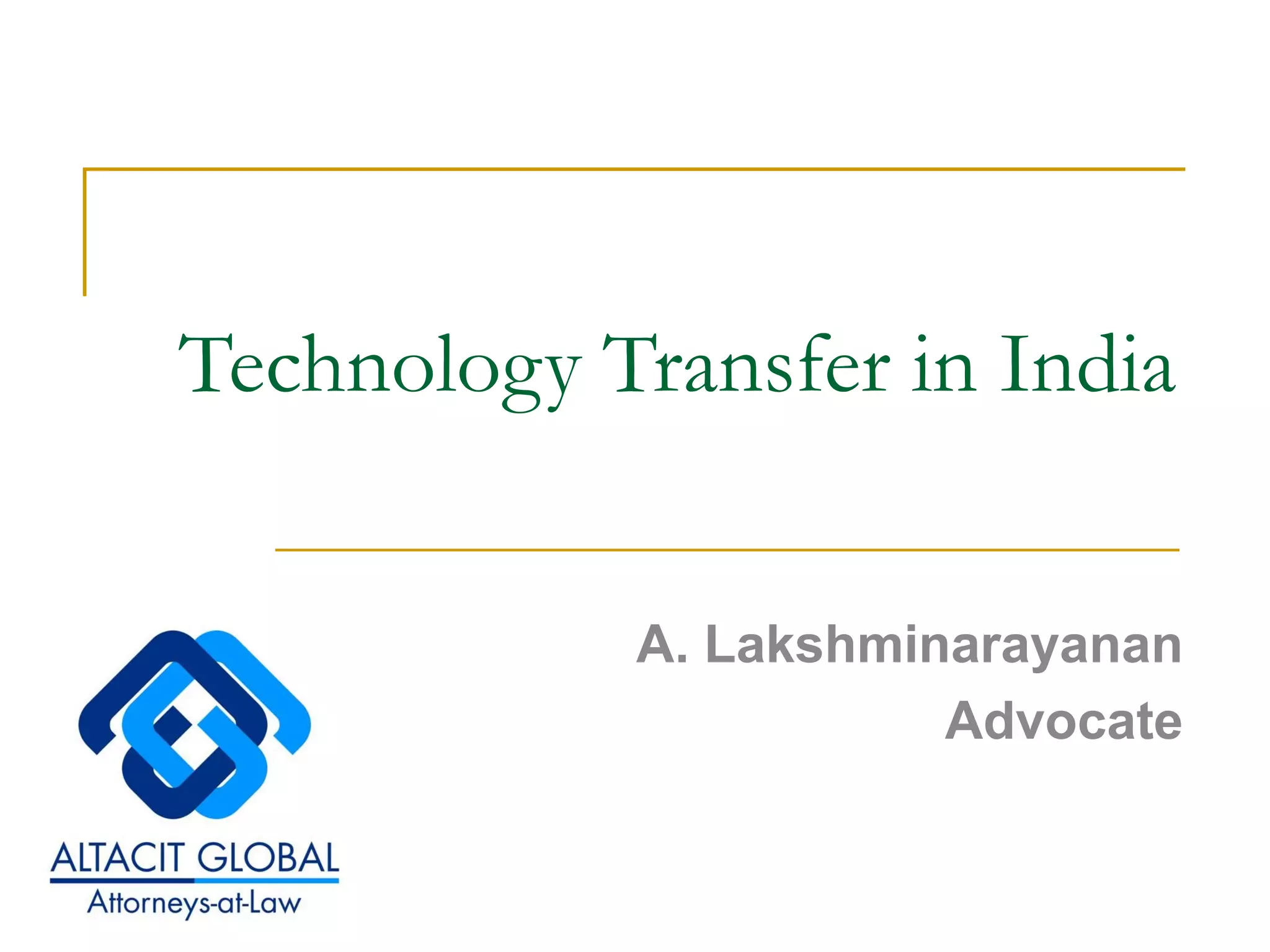 Technology transfer in india | PPT