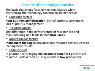 Technology transfer plan & exhibit | PPTX