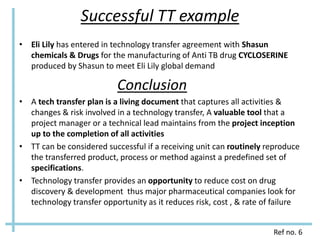 Technology transfer plan & exhibit | PPTX