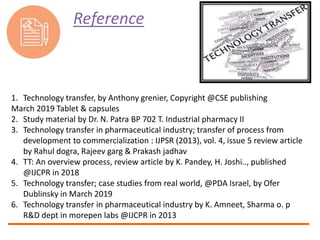 Technology transfer plan & exhibit | PPTX
