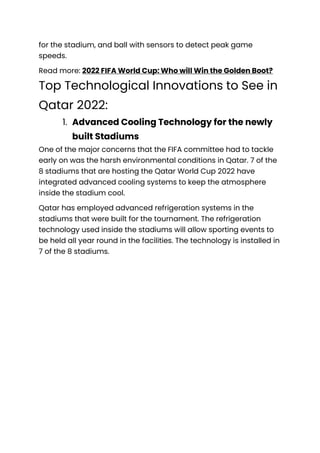 Technology Transforming the Qatar FIFA World Cup 2022 Experience - SG ...