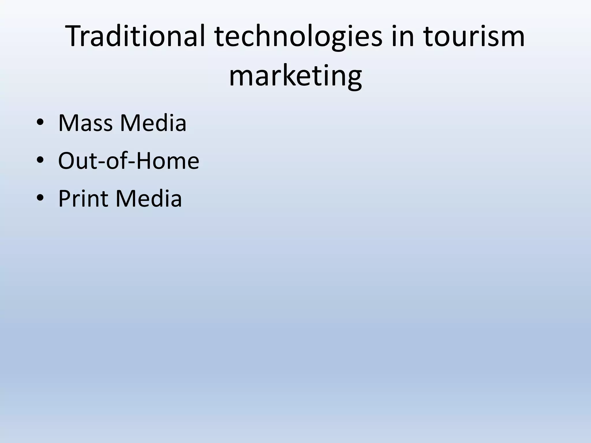 Technology used in tourism marketing | PPTX