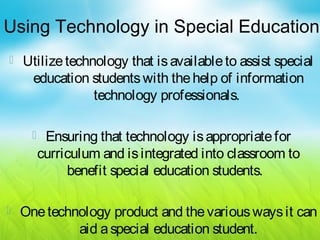 Technology use in spec.ed. | PPT