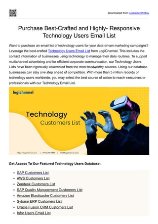 Technology Users Email List | Technology Users List | PDF | Free Download