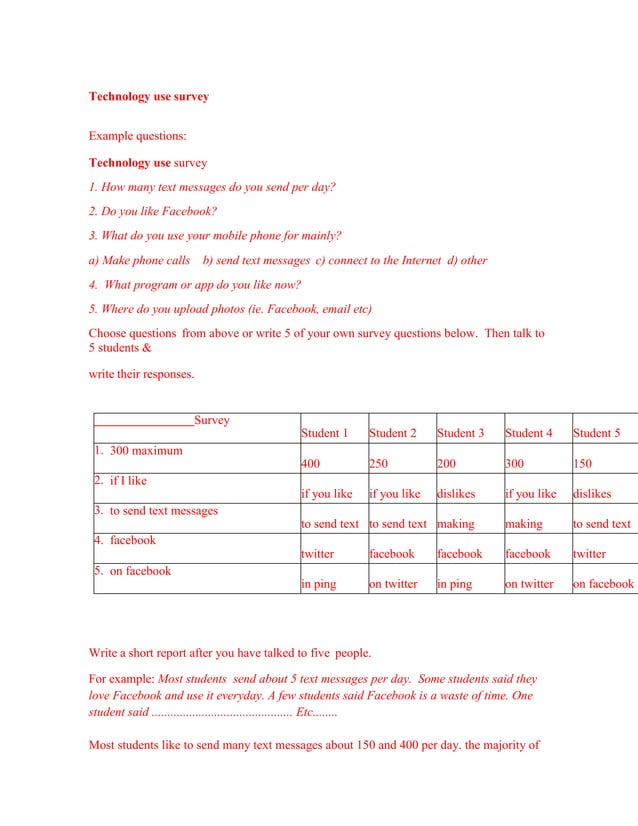 Technology use survey | PDF