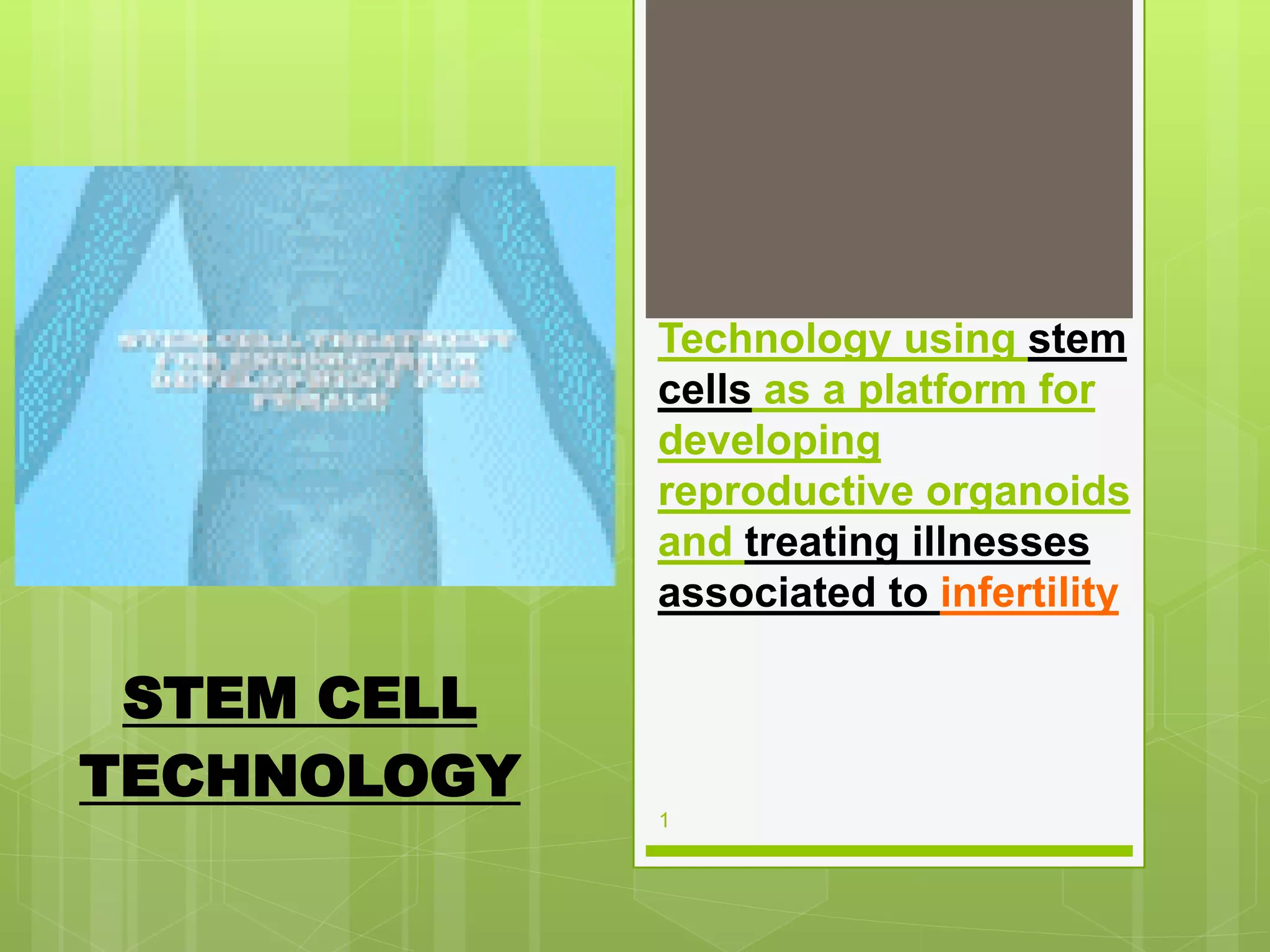 Technology using stem cells as a platform for developing reproductive ...