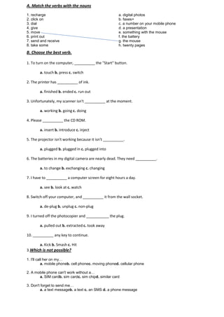 Technology vocabulary handout | DOCX