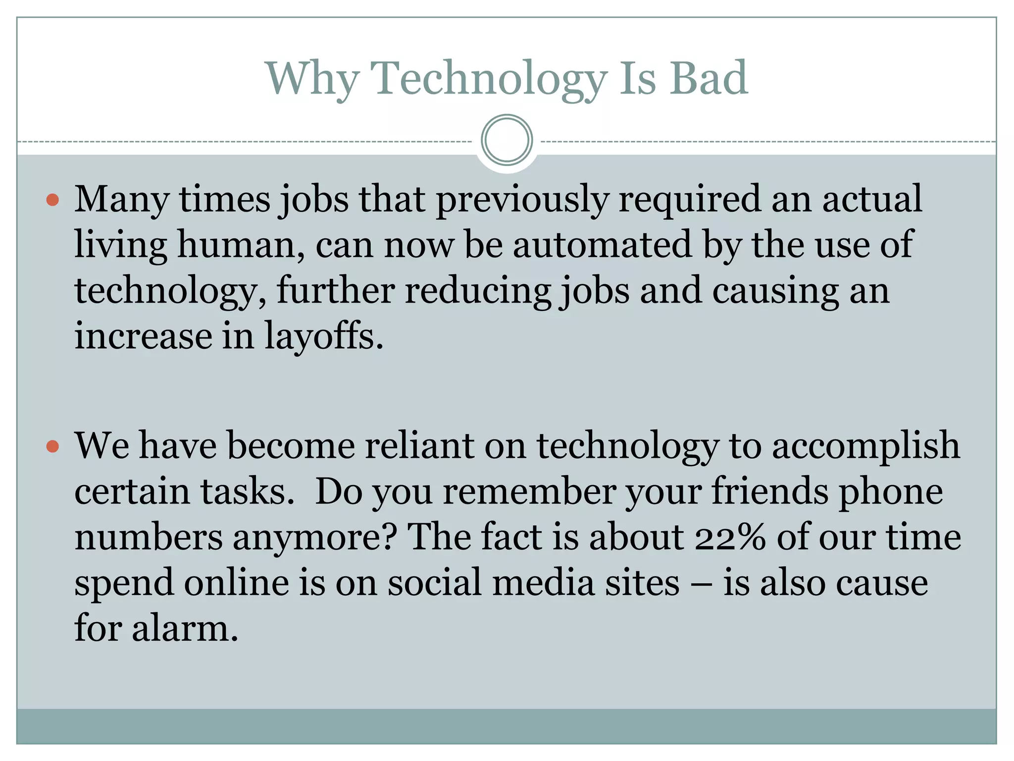 Technology will destroy our planet | PPTX