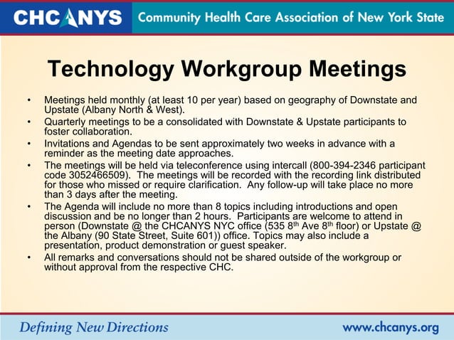 Technology Workgroup Goals and Charter | PPT