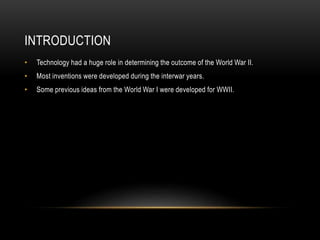 Technology used in World War 2 | PPTX