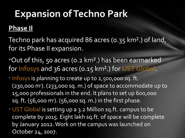 Technopark | PPT | Developmental Sites | Real Estate