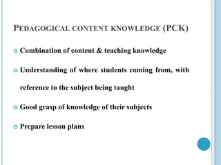 Techno pedagogical analysis of content knowledge | PPTX