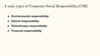 Presentation on Ethics and Social responsibilities | PPT