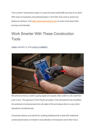 Building Information Modeling Design Engineering | Technostruct | PDF ...