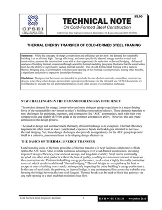 Thermal Energy Transfer of Steel Framing | PDF