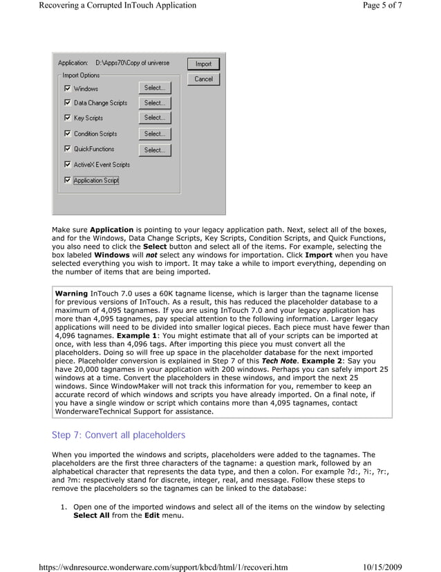 Tech Note 112 Rebuild Corrupt InTouch Application.pdf
