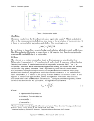 Noise in Electronic System | PDF