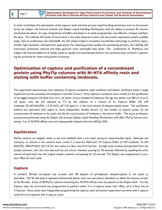 Automated Protein Purification Process Development on Caliper ...