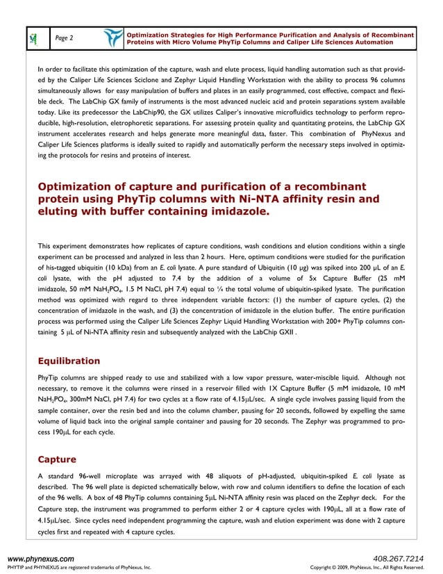 Automated Protein Purification Process Development on Caliper ...