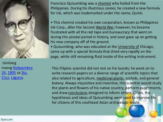 Chemists and their contributions (Technovators)
