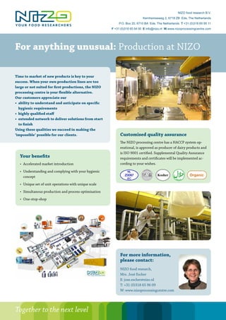 NIZO processing centre: For anything unusual | PDF